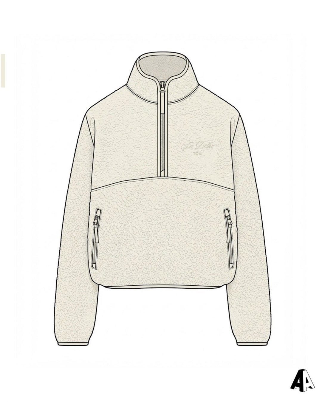 Cream 1/4 Fleece Zip Delta Delta Delta Texas Christian University ...